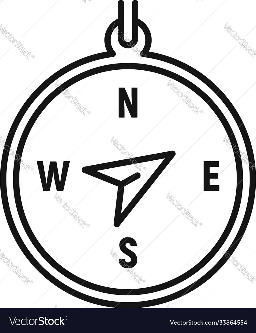 Discovery Compass Icon Outline Style Royalty Free Vector