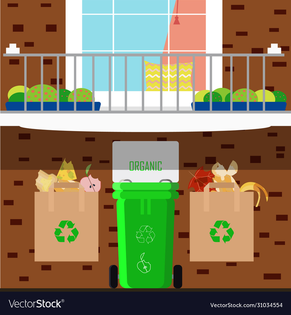 Flat sorting garbage Royalty Free Vector Image