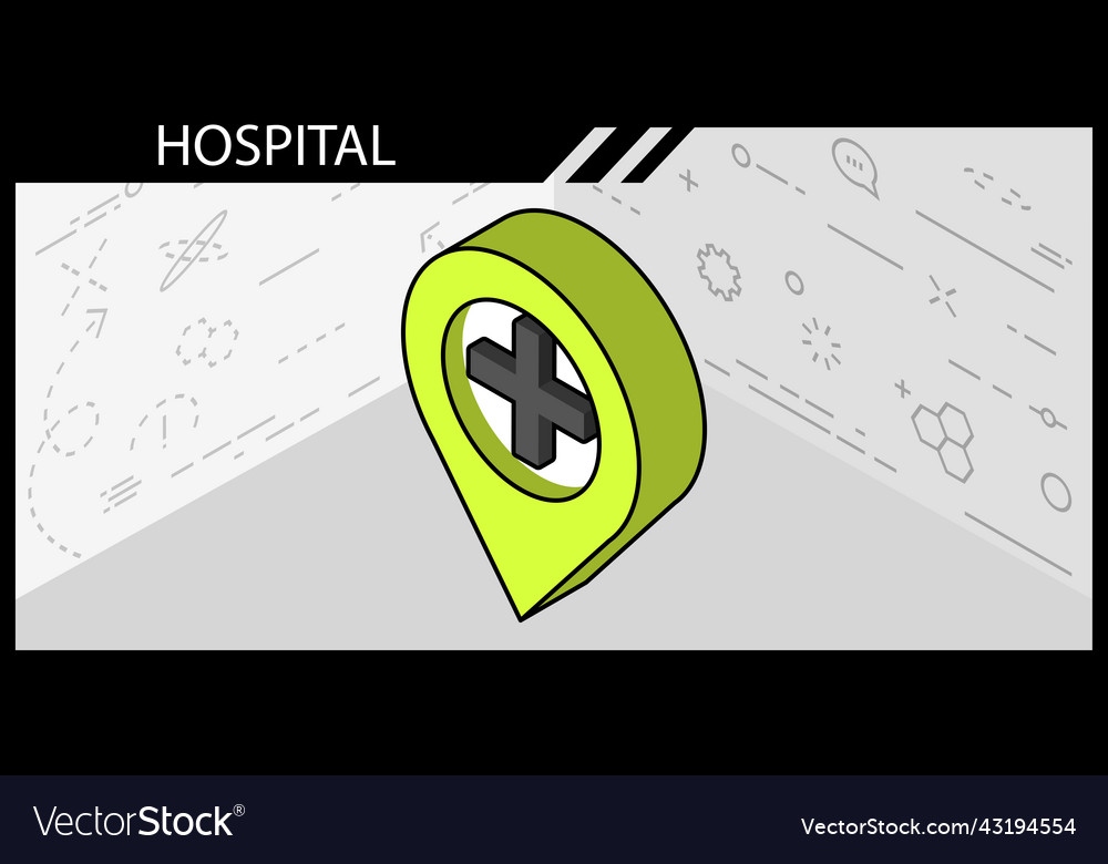 Hospital isometric design icon web 3d colorful Vector Image Hospital isometric design icon web 3d colorful Vector Image