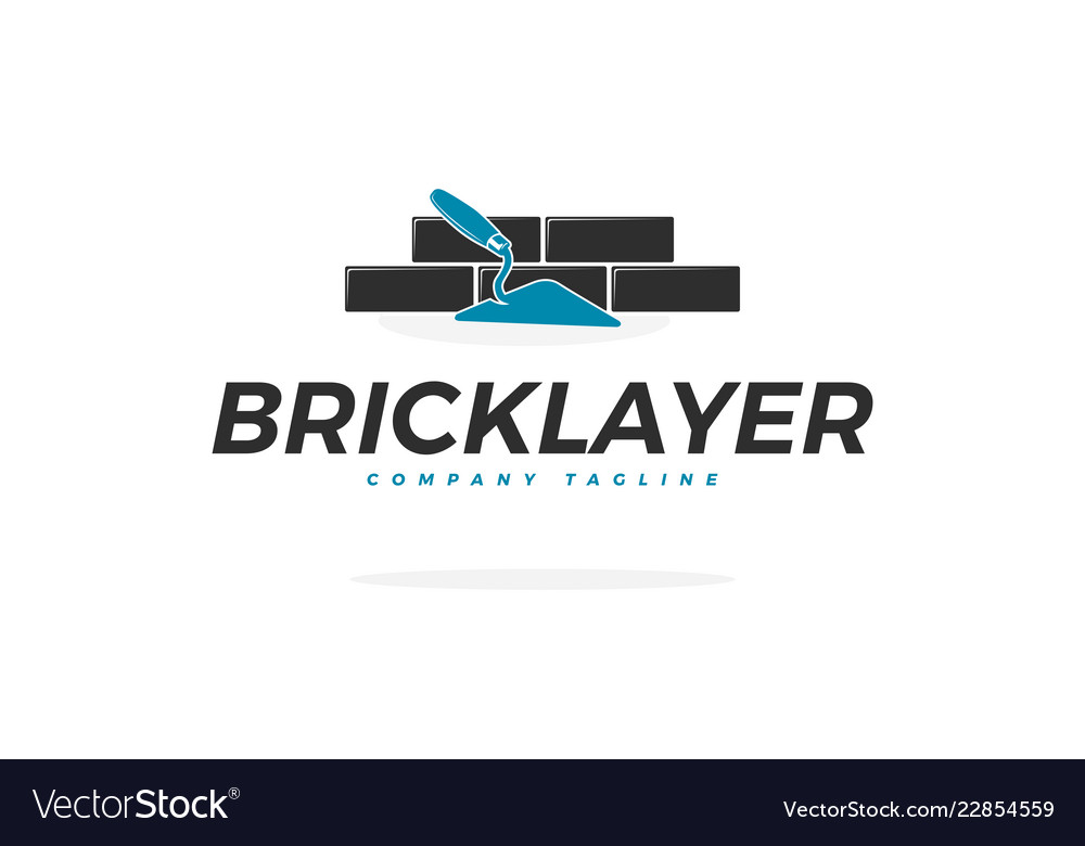 Bricklayer logo with trowel Royalty Free Vector Image Bricklayer logo with trowel Royalty Free Vector Image