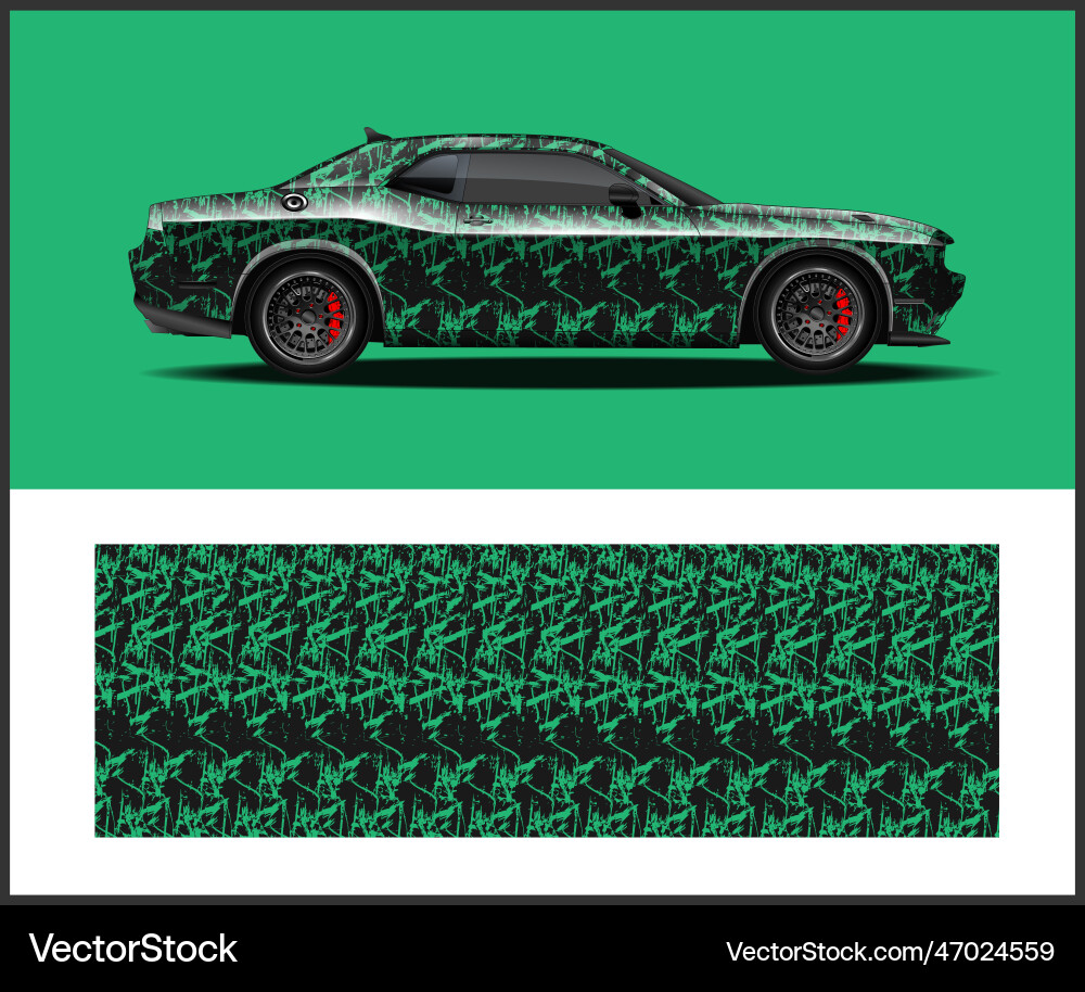 Car wrap graphics decal graphic Royalty Free Vector Image