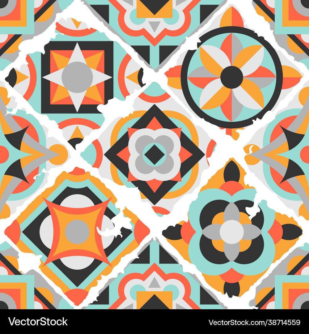Ceramic tile abstract pattern geometric simple Vector Image