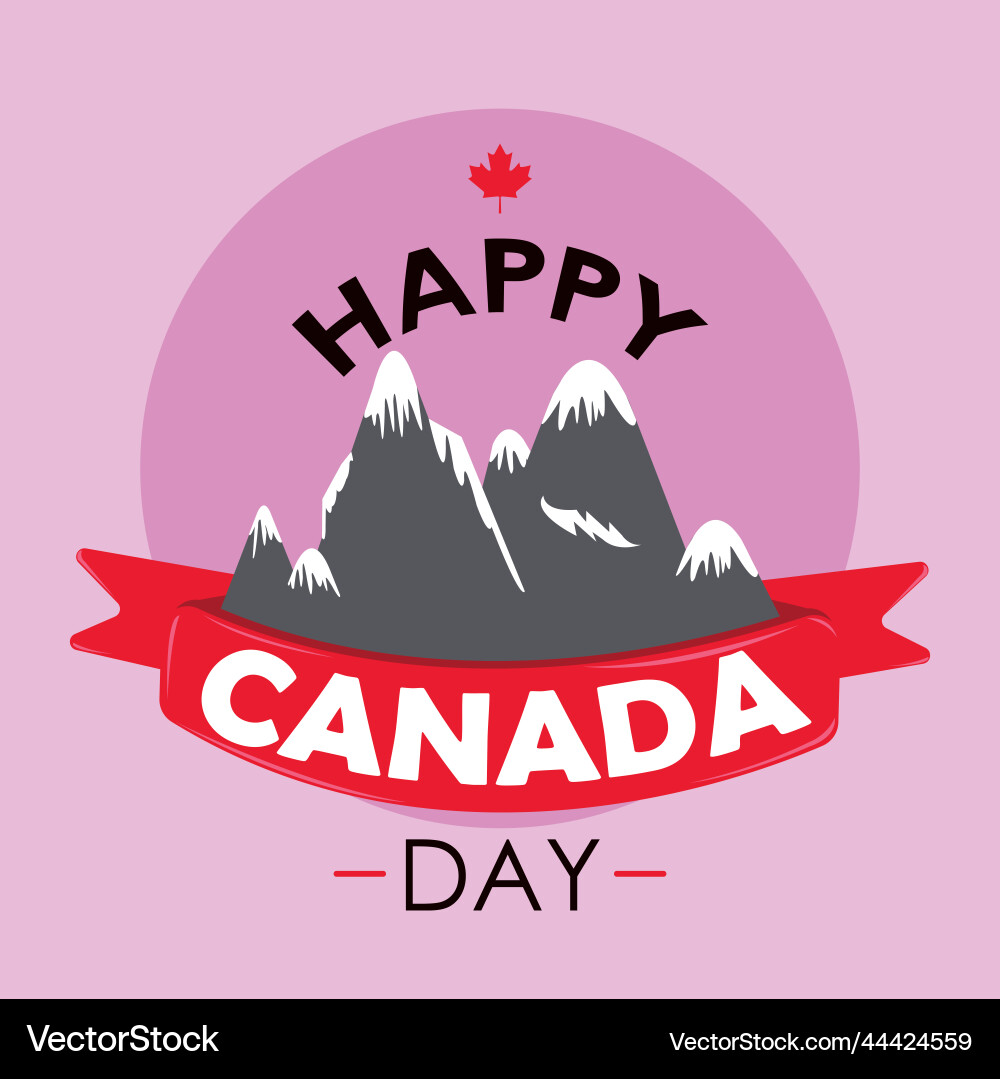 Happy canada day holiday poster mountains Vector Image