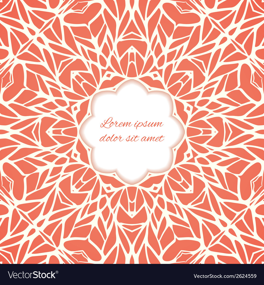 Mosaic Ornamental Lace Frame Abstract Background Vector Image