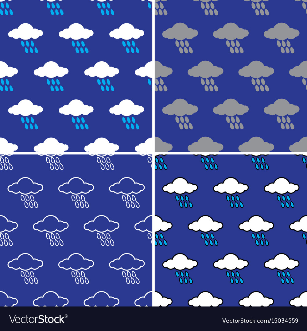 Rain cloud pattern seamless Royalty Free Vector Image