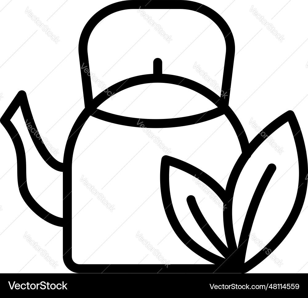Tea kettle linear icon teapot style sign Vector Image