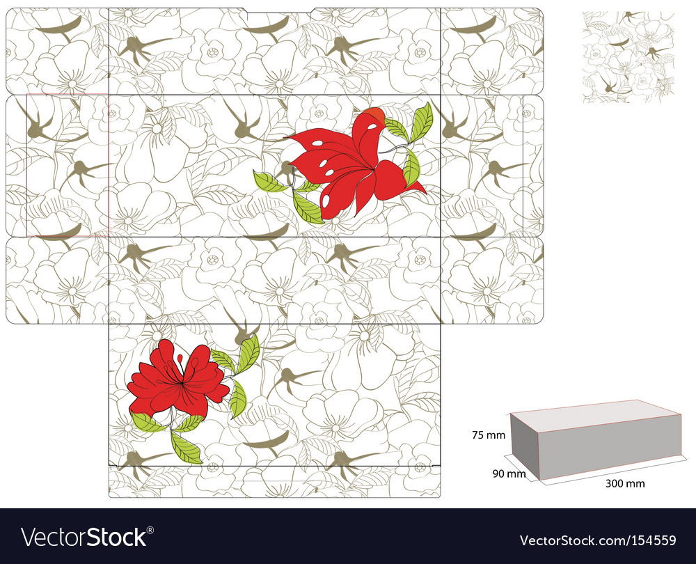 Template for box Royalty Free Vector Image - VectorStock