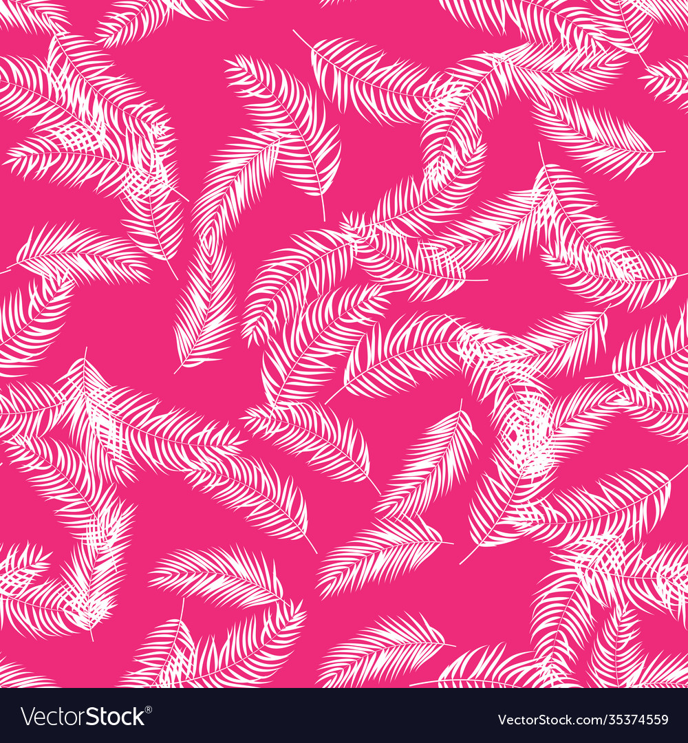 Tropical Palm Leaves Seamless Pattern Background Vector Image