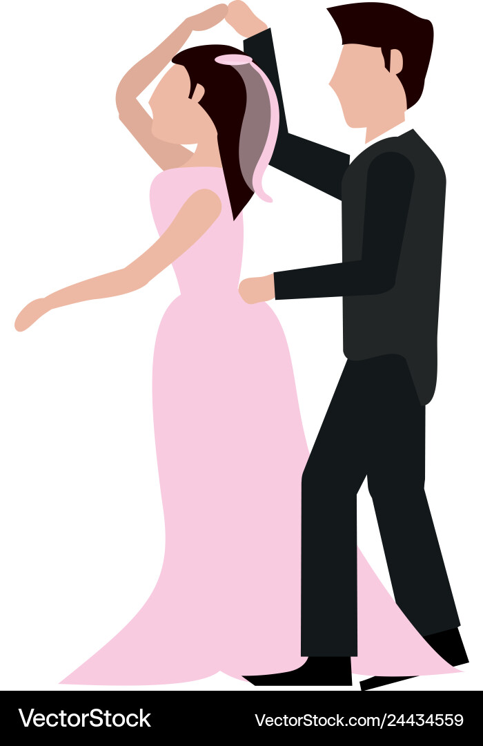 Wedding couple dancing Royalty Free Vector Image