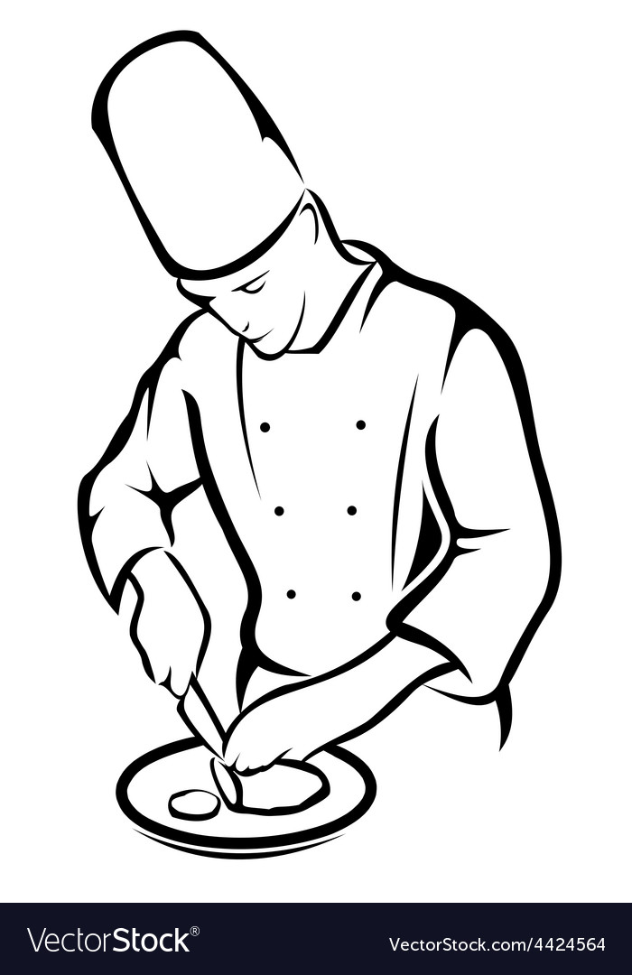 Chef cooking Royalty Free Vector Image - VectorStock