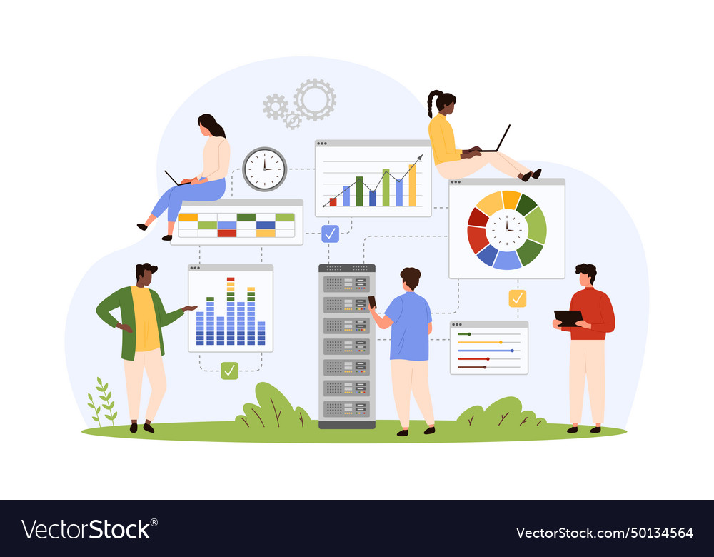 Data storage system platform with big Royalty Free Vector
