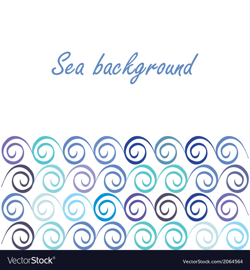 Sea background with abstract waves Royalty Free Vector Image