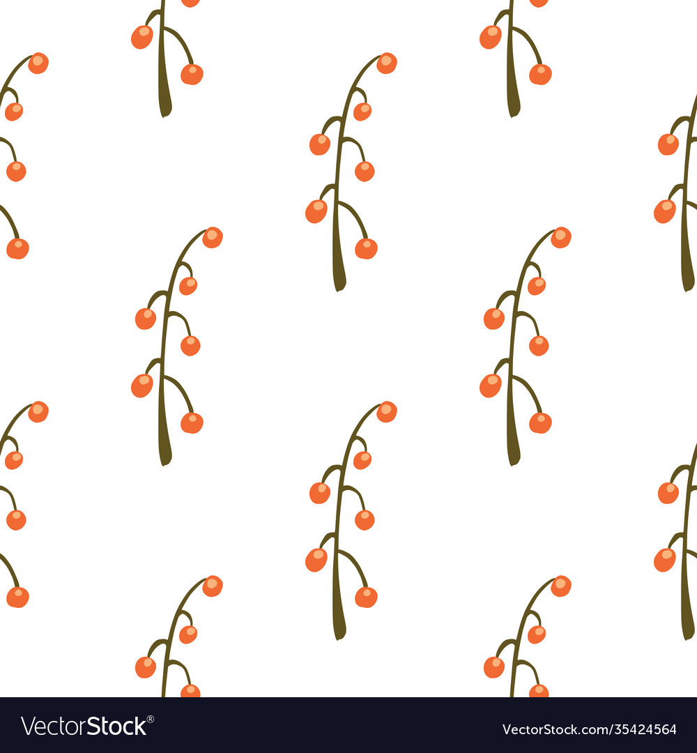 Seamless isolated pattern with simple branches Vector Image