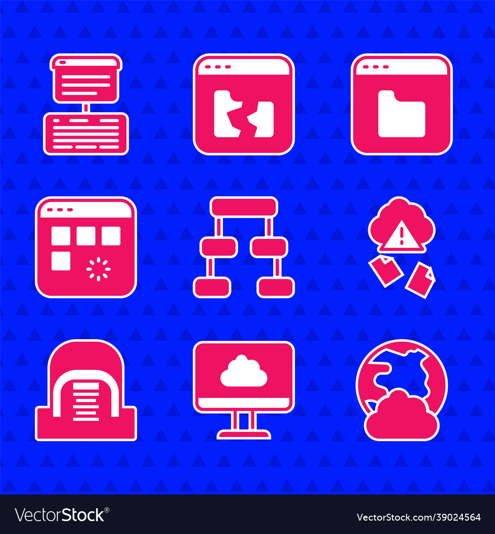 Set hierarchy organogram chart cloud technology Vector Image Set hierarchy organogram chart cloud technology Vector Image