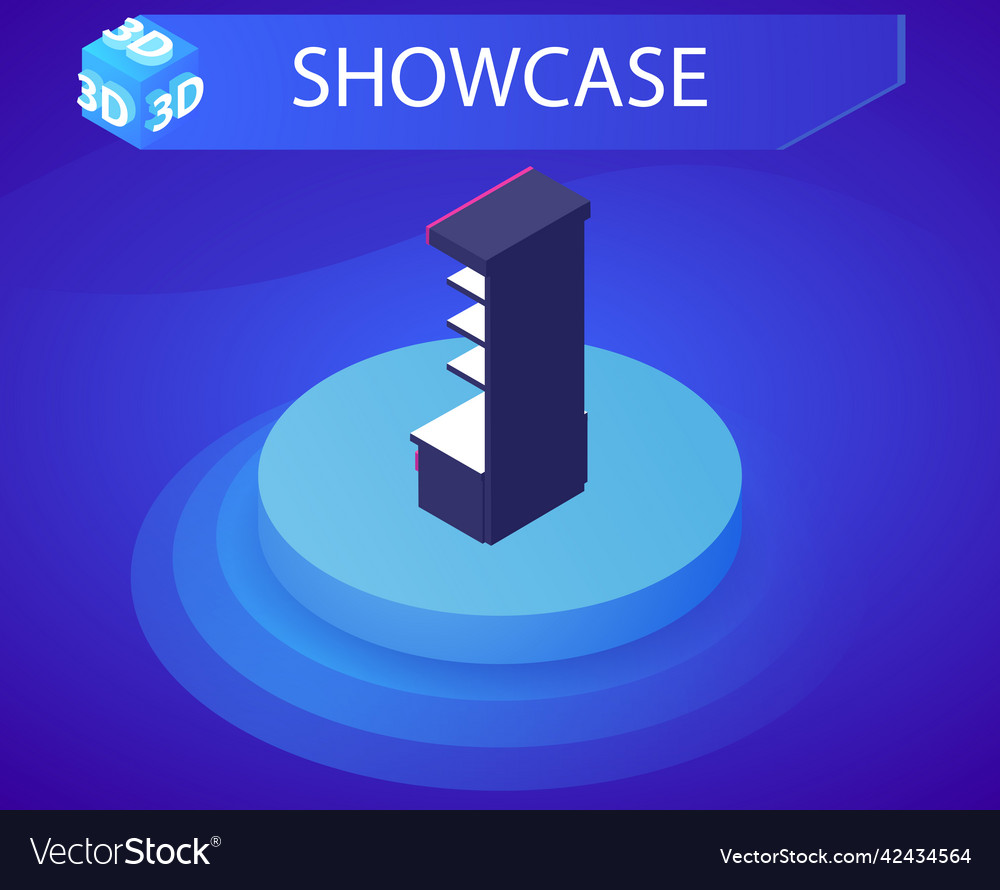 Showcase isometric design icon web 3d colorful Vector Image Showcase isometric design icon web 3d colorful Vector Image