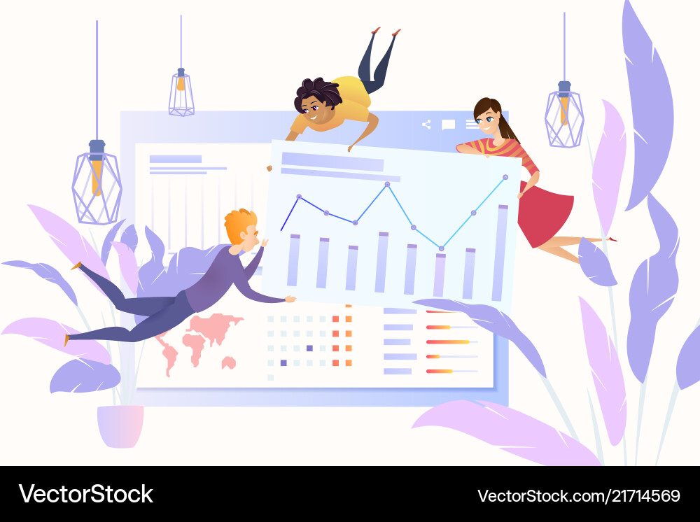 Analyzing Business Statistics Data Concept Vector Image
