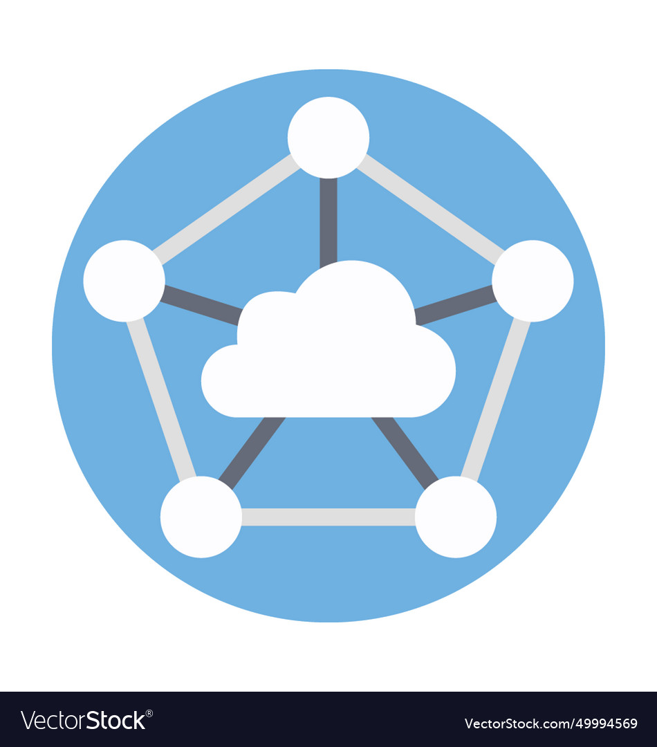 Cloud sharing flat icon Royalty Free Vector Image