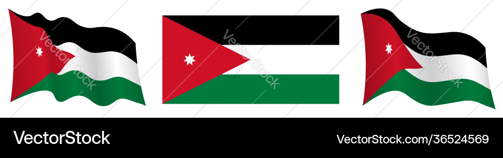 Flag jordan in static position and in motion Vector Image