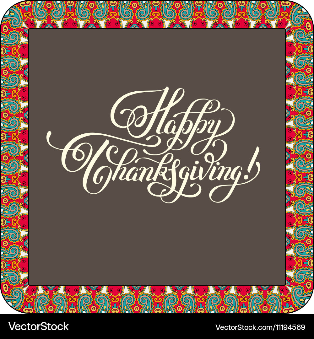 Happy thanksgiving handwritten lettering Vector Image