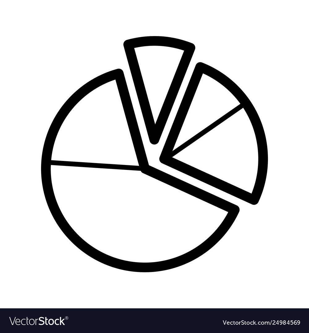 Pie chart diagram icon black and white Royalty Free Vector Pie chart diagram icon black and white Royalty Free Vector