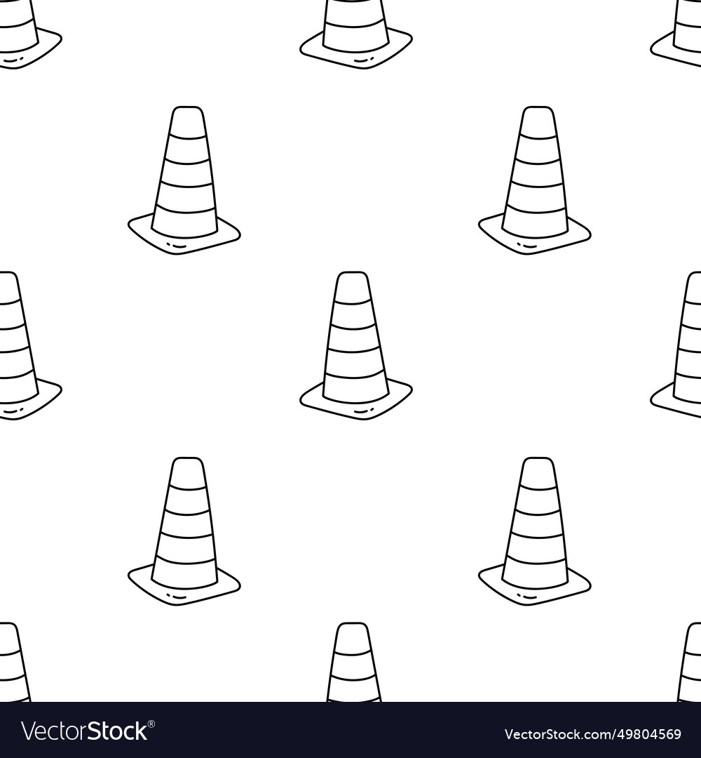 Traffic cone outline pattern Royalty Free Vector Image
