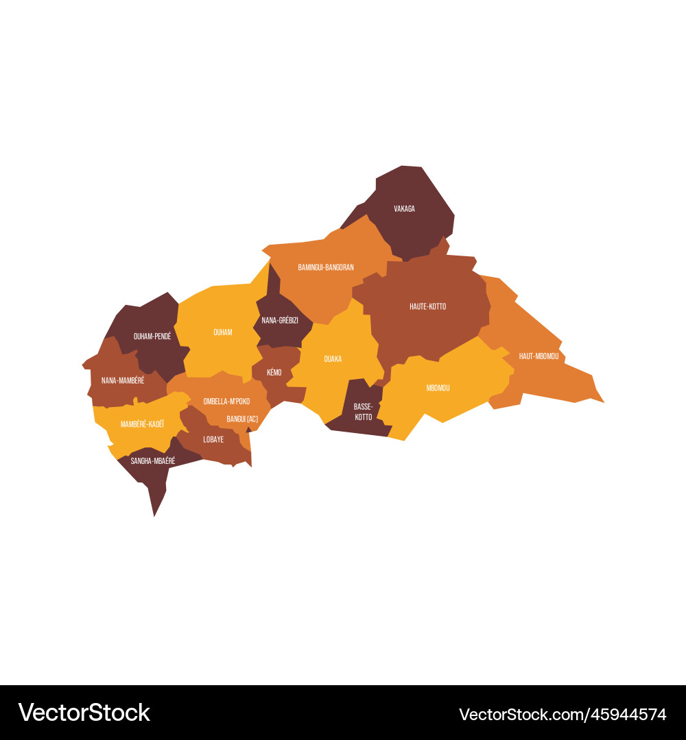 Central african republic political map Royalty Free Vector