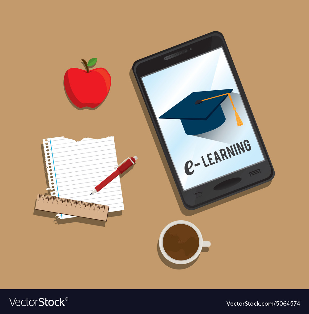 Elearning digital design Royalty Free Vector Image
