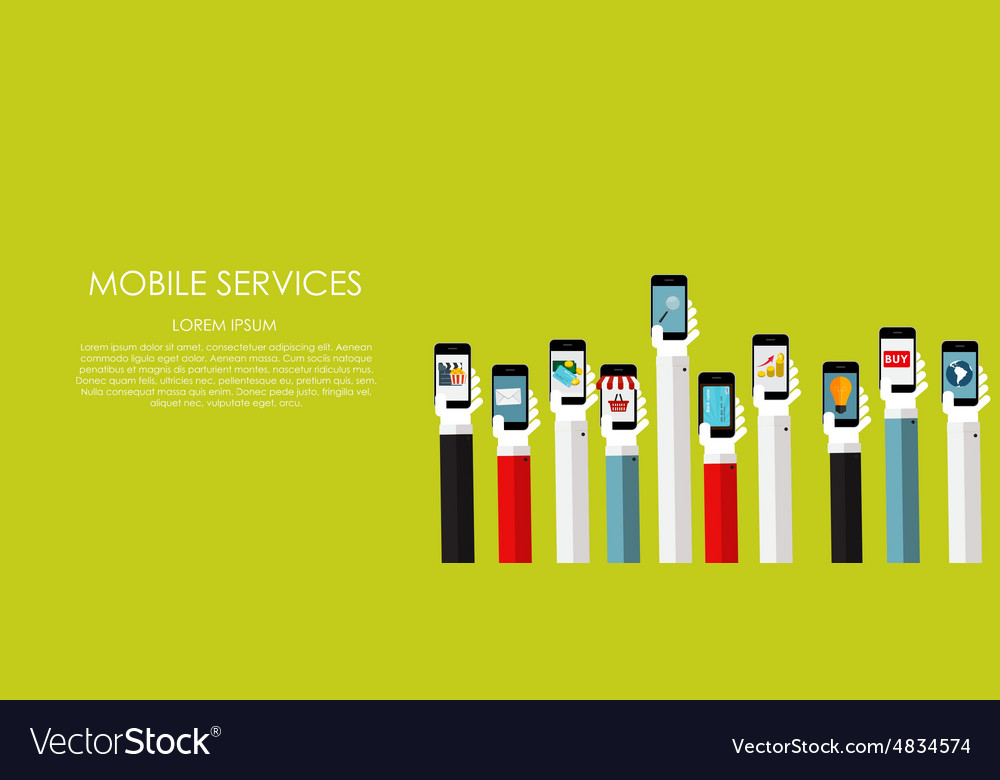 Mobile services flat Royalty Free Vector Image