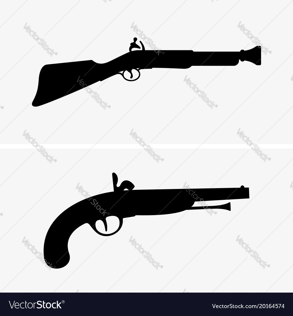 Old guns Royalty Free Vector Image - VectorStock