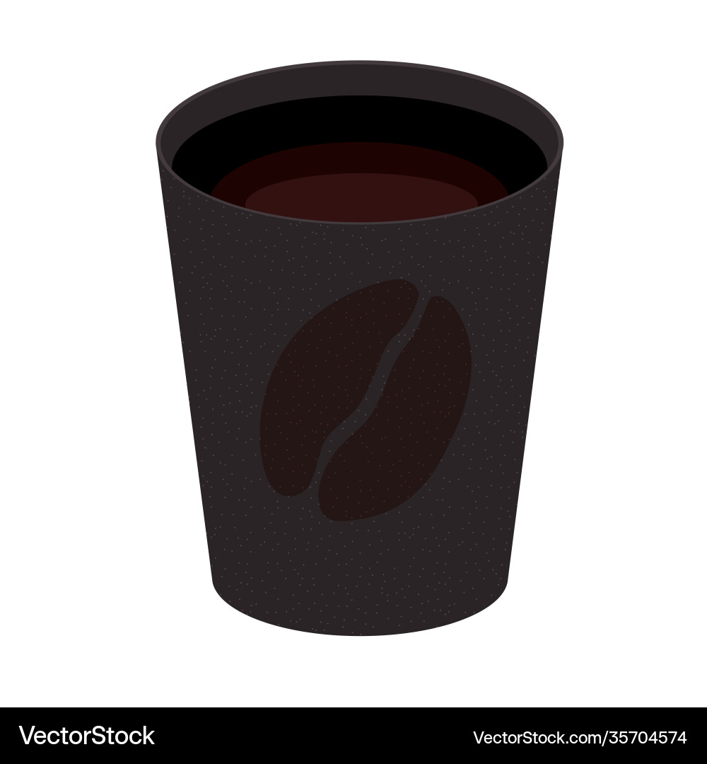 Simple cup black coffee icon eps10 Royalty Free Vector Image