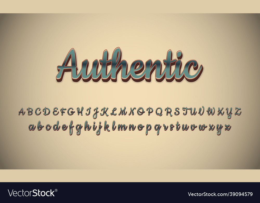Authentic text editable text effect premium Vector Image