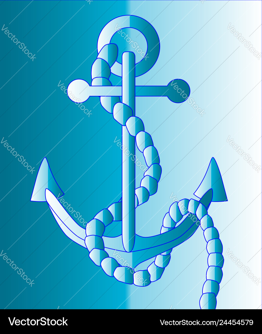 Blue anchor Royalty Free Vector Image - VectorStock