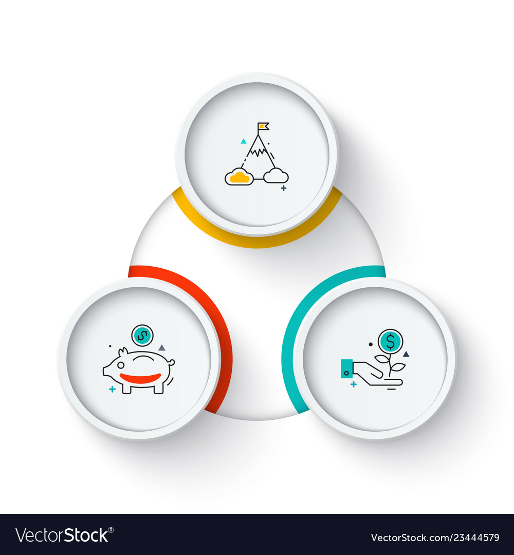 Business data visualization circle elements Vector Image