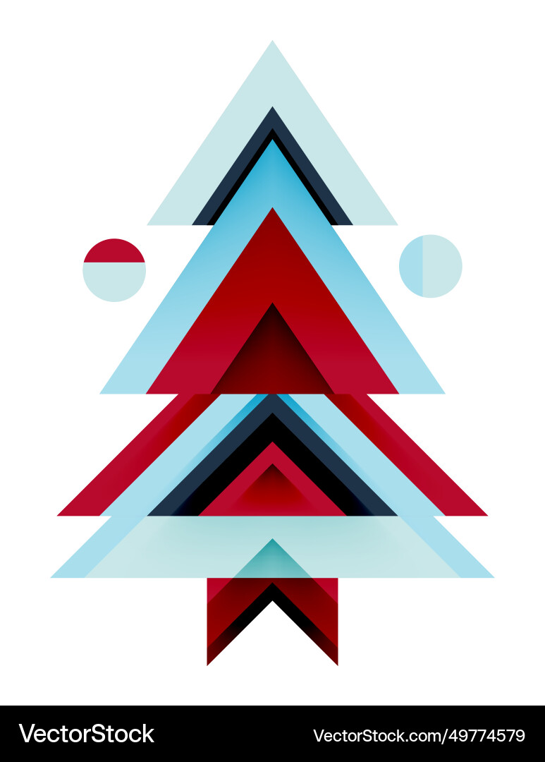 Christmas tree abstract geometric triangles new Vector Image