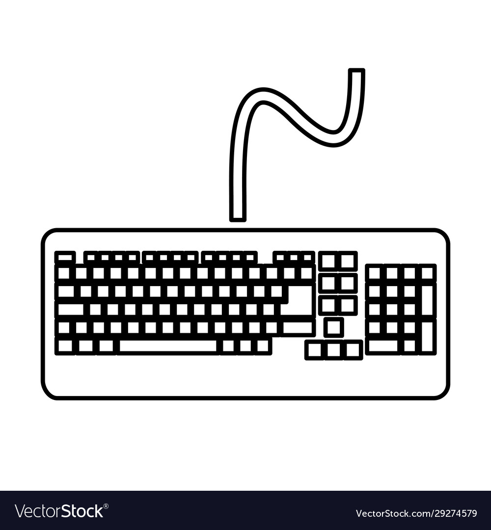 Computer keyboard hardware device isolated icon Vector Image