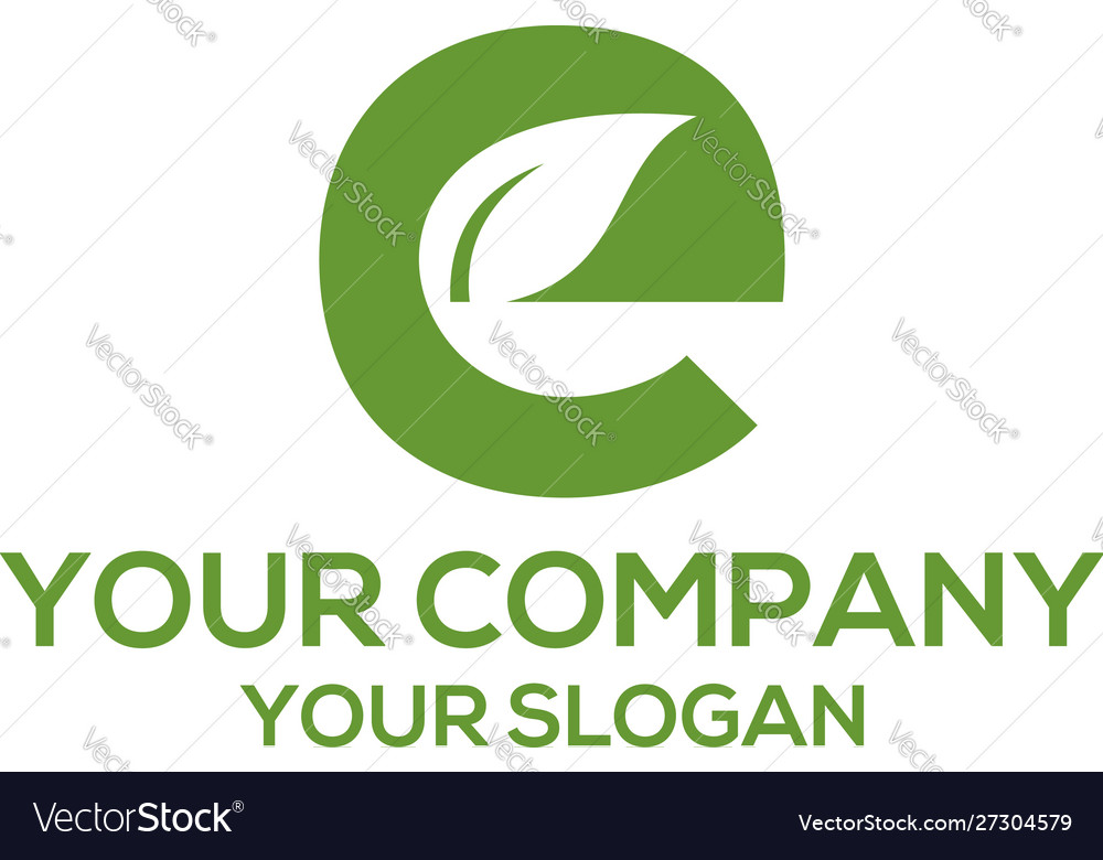 E leaf logo design Royalty Free Vector Image - VectorStock