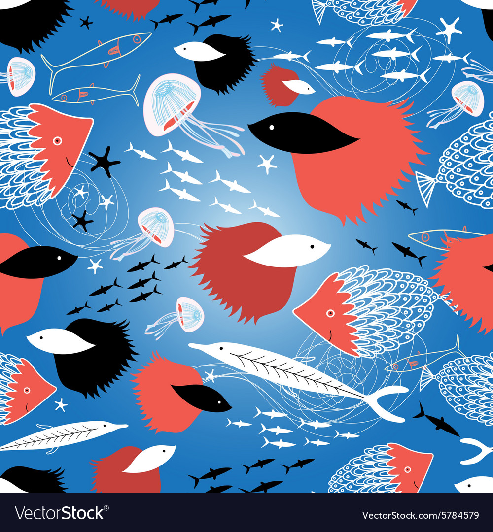 Fish pattern Royalty Free Vector Image - VectorStock