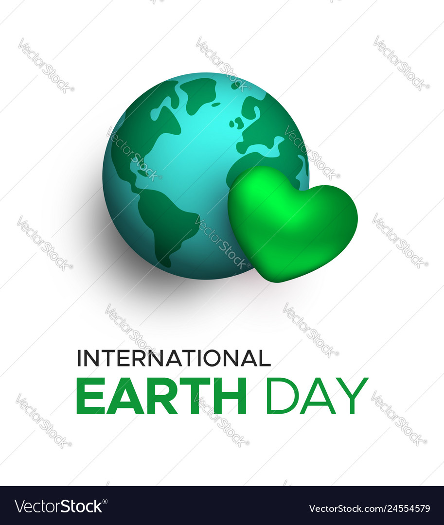 International earth day card for planet love Vector Image