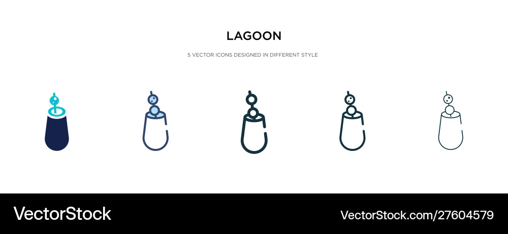 Lagoon icon in different style two colored Vector Image