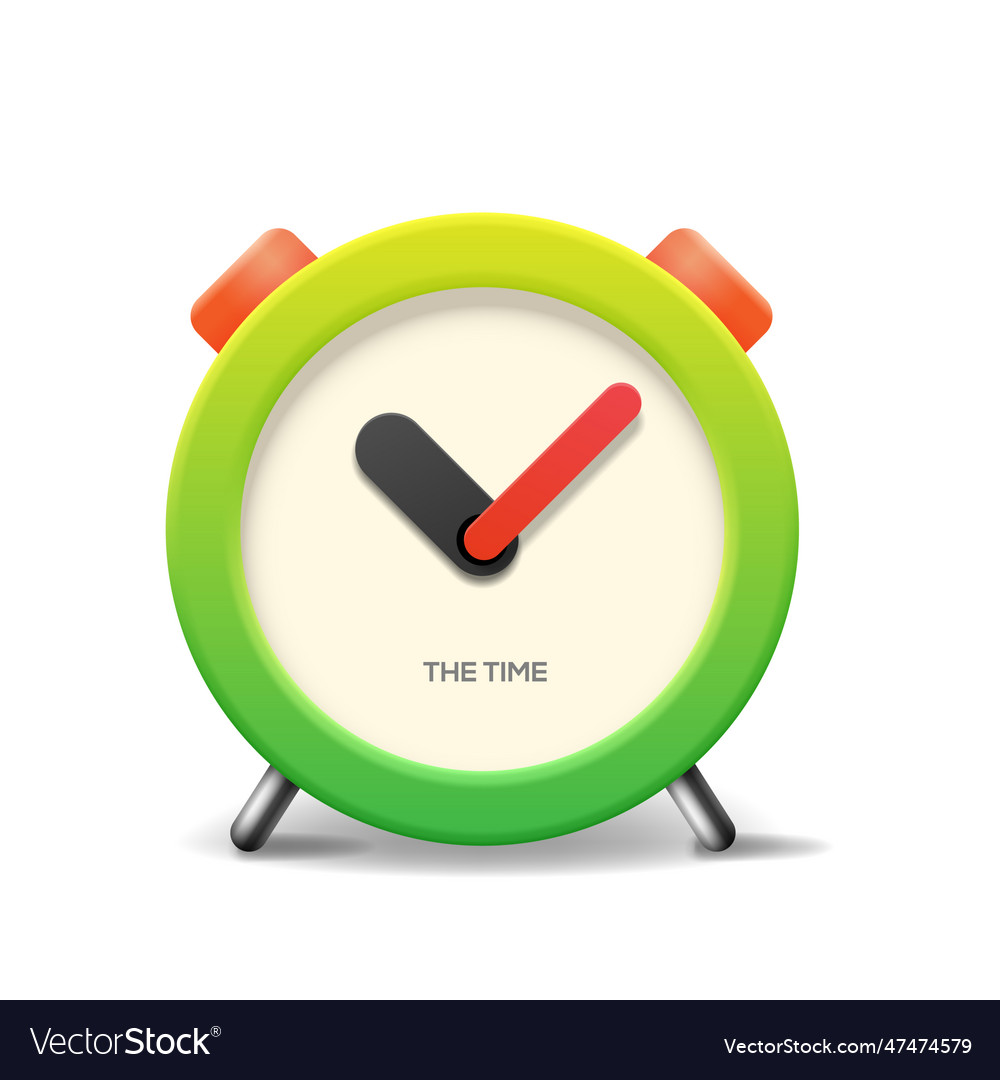 Realistic table clock alarm clock classic timer Vector Image