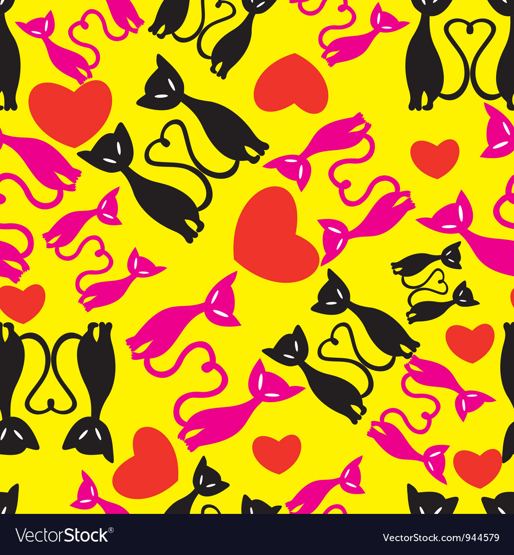 Seamless cat pattern Royalty Free Vector Image