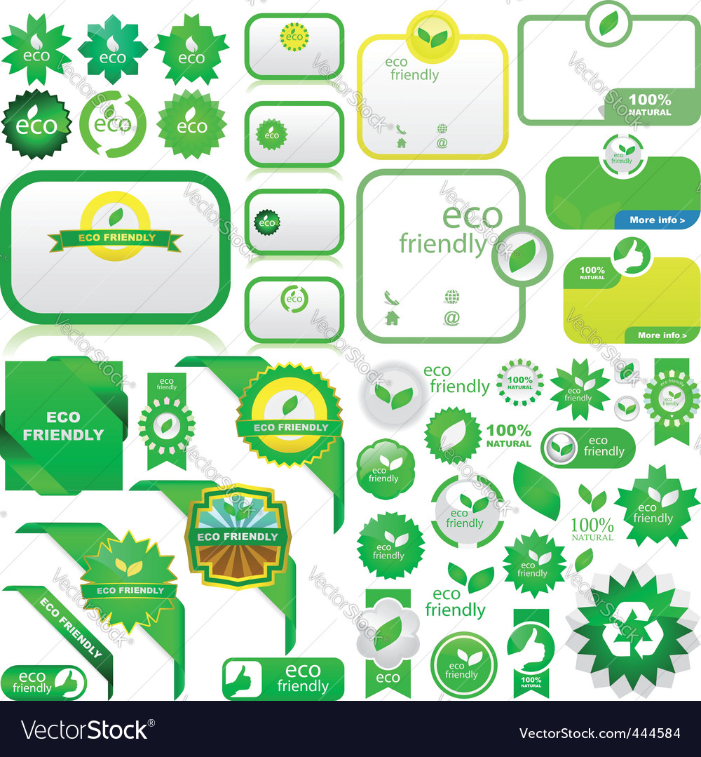 Eco elements Royalty Free Vector Image - VectorStock