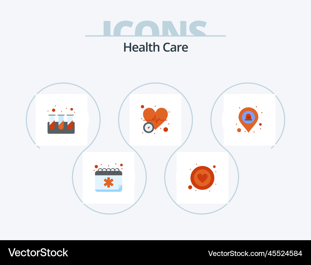 Health care flat icon pack 5 icon design Vector Image