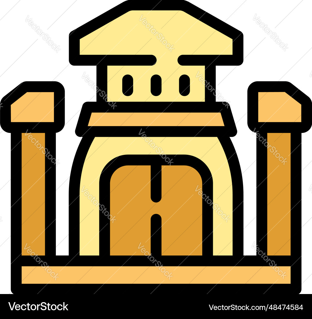 Temple house icon flat Royalty Free Vector Image