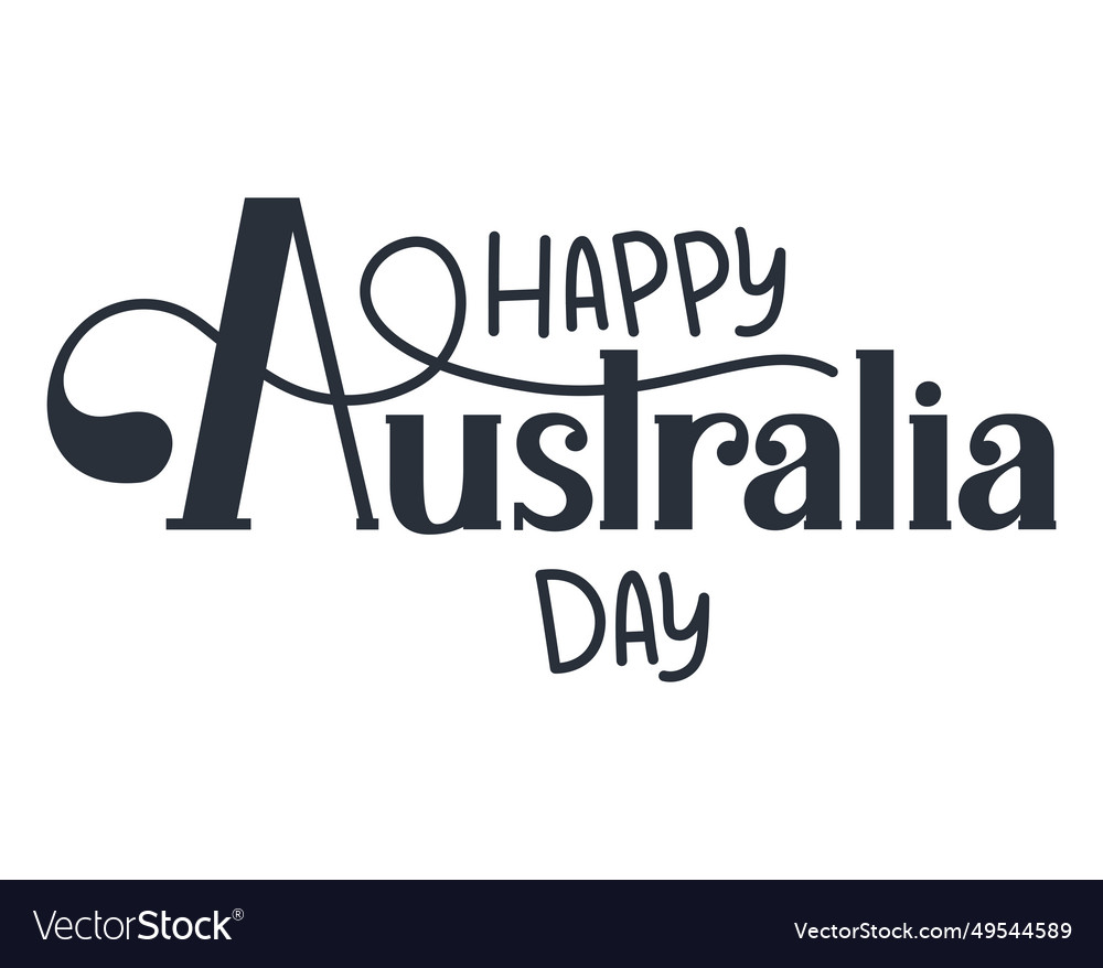 Australia day lettering black color Royalty Free Vector Australia day lettering black color Royalty Free Vector