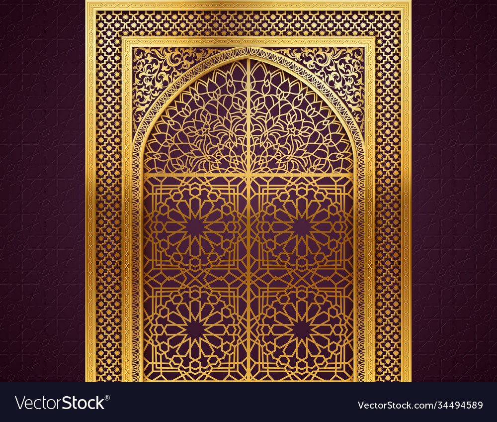Background with arabic pattern Royalty Free Vector Image