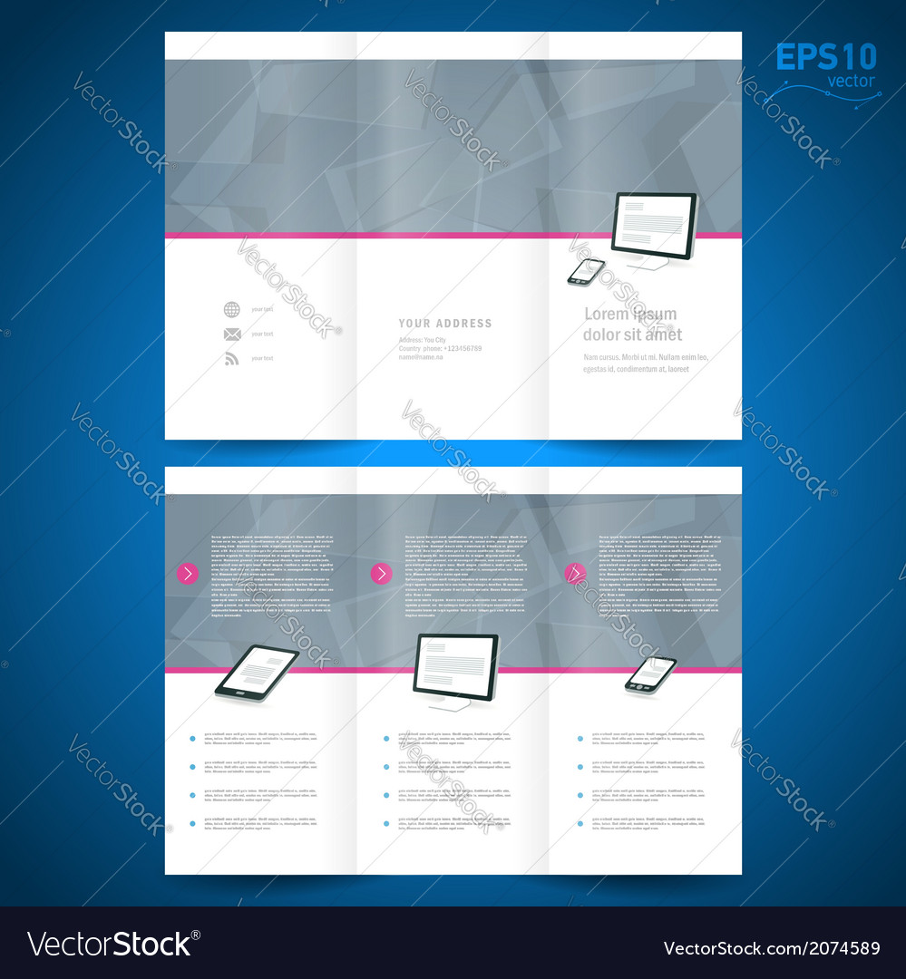 Brochure folder leaflet computer technology Vector Image
