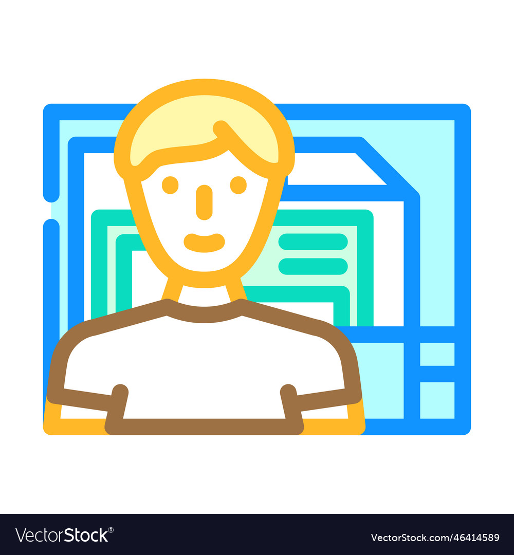 Computer engineer worker color icon Royalty Free Vector Computer engineer worker color icon Royalty Free Vector