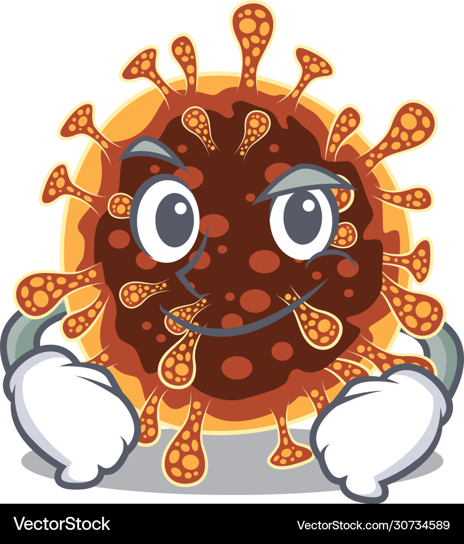 Funny gamma coronavirus showing confident gesture Vector Image