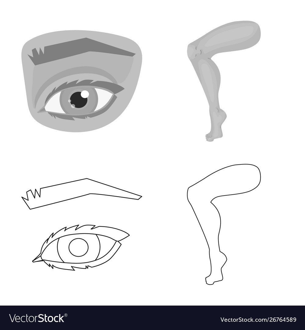 Isolated object body and part icon collection Vector Image Isolated object body and part icon collection Vector Image